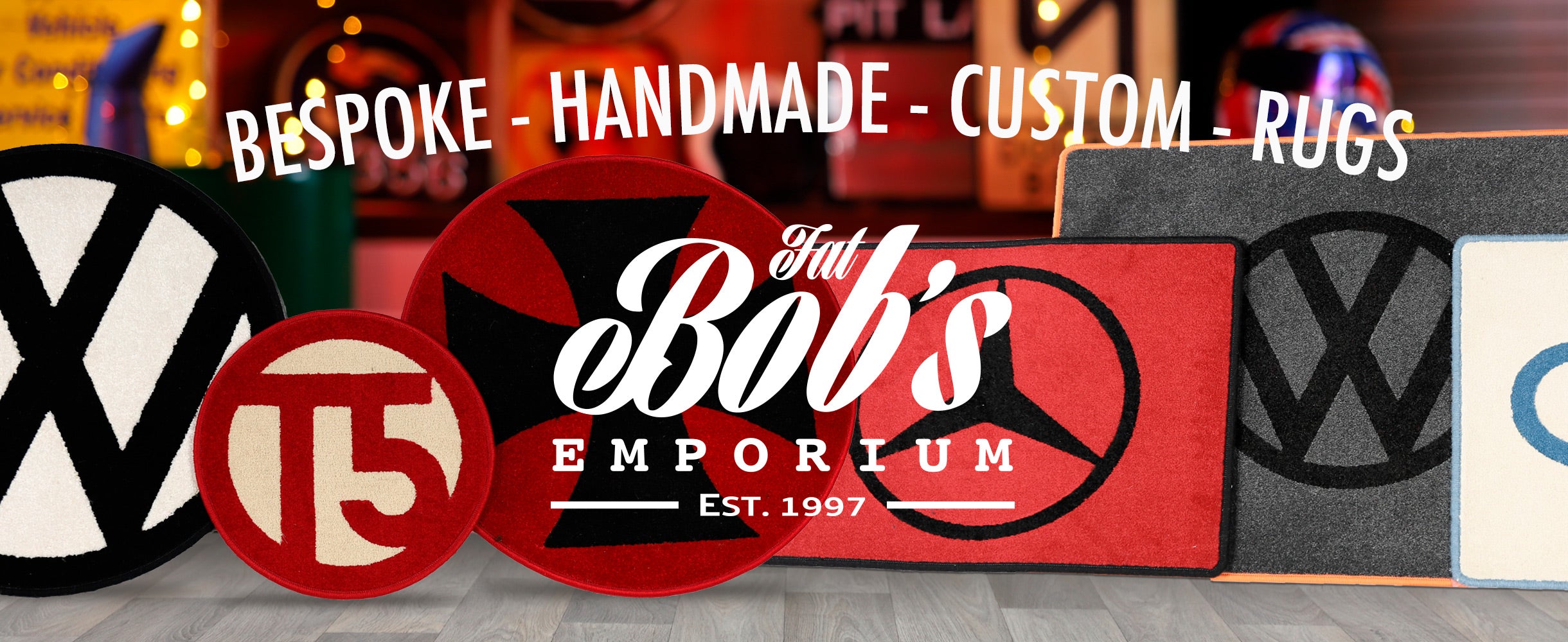 The home of handmade custom vehicle rugs | Fat Bob's Emporium